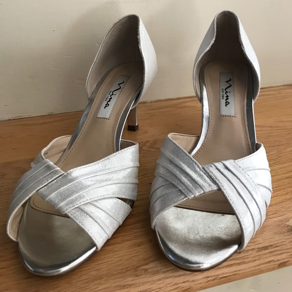 Nina | Shoes | Silver Low Heels | Poshmark